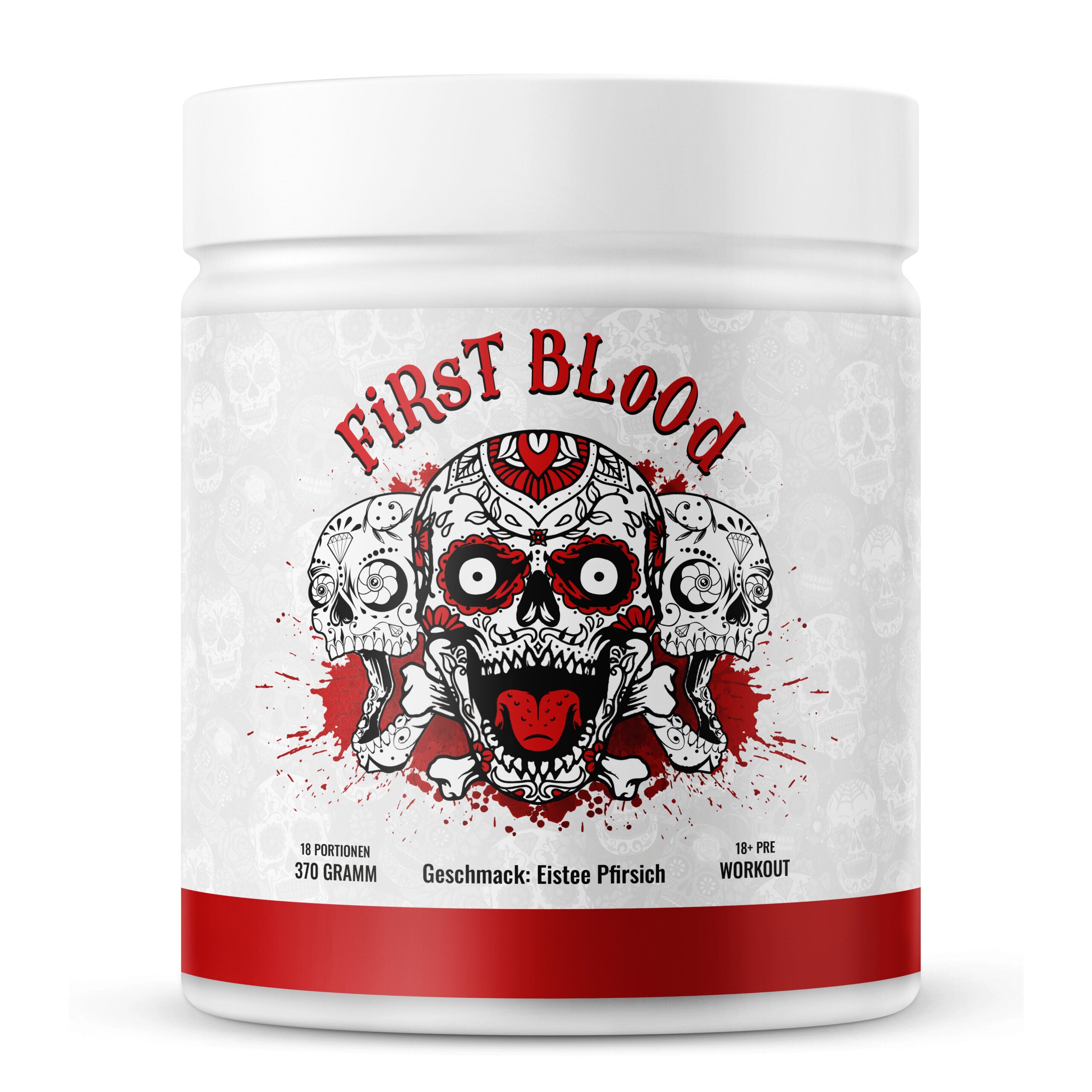 FIRST BLOOD Pre Workout Fitness Booster Eistee Peach Geschmack ...
